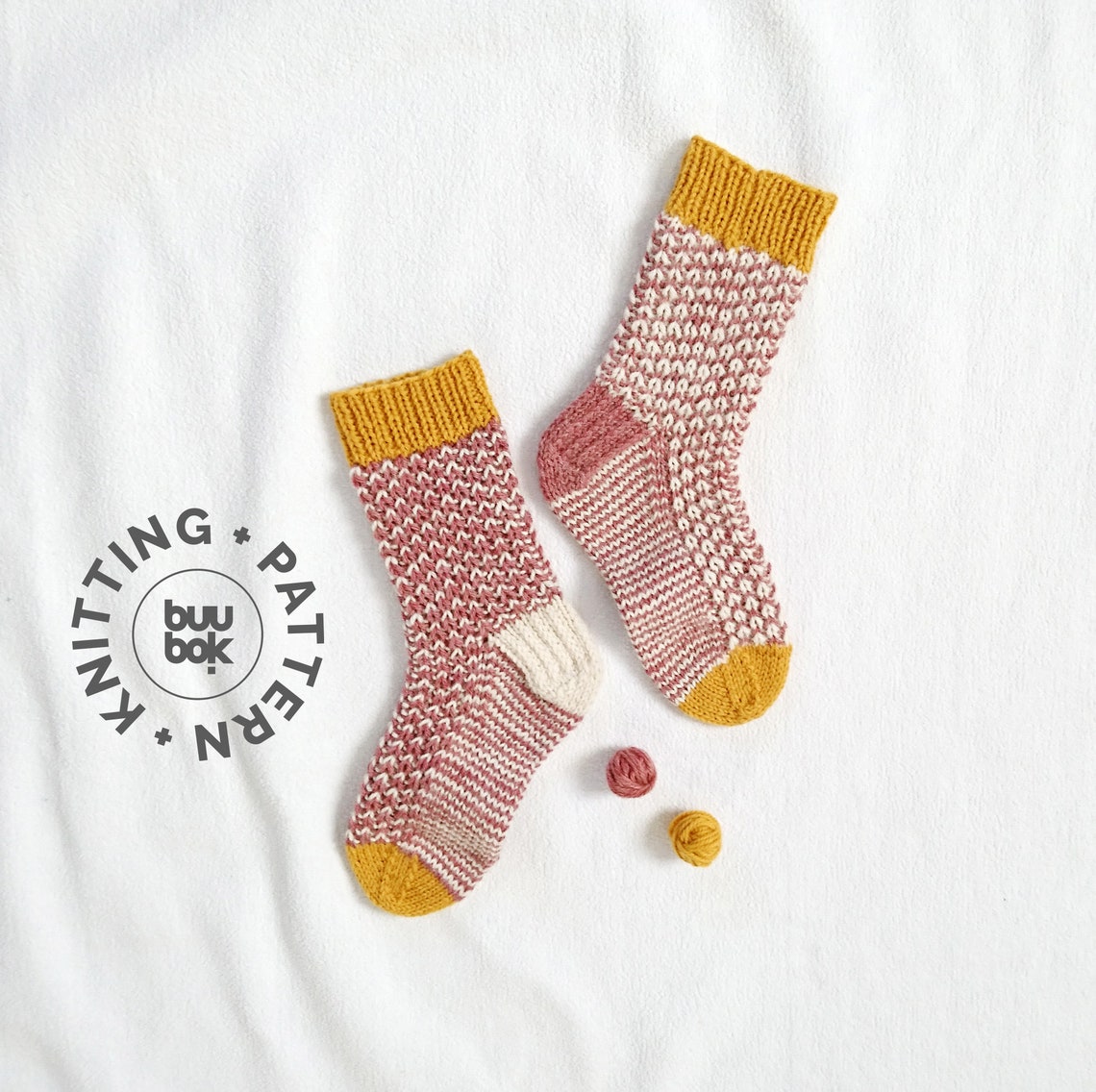 Fun and Easy Socks Knitting Pattern POP 'N' BOP Socks Dk/worsted/8ply ...