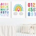 Alphabet Numbers Rainbow Art Print Instant Download Nursery - Etsy