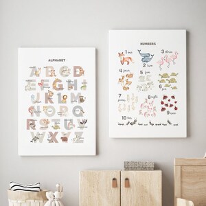 Animal Alphabet Print, Alphabet and Numbers Poster, Homeschool ...