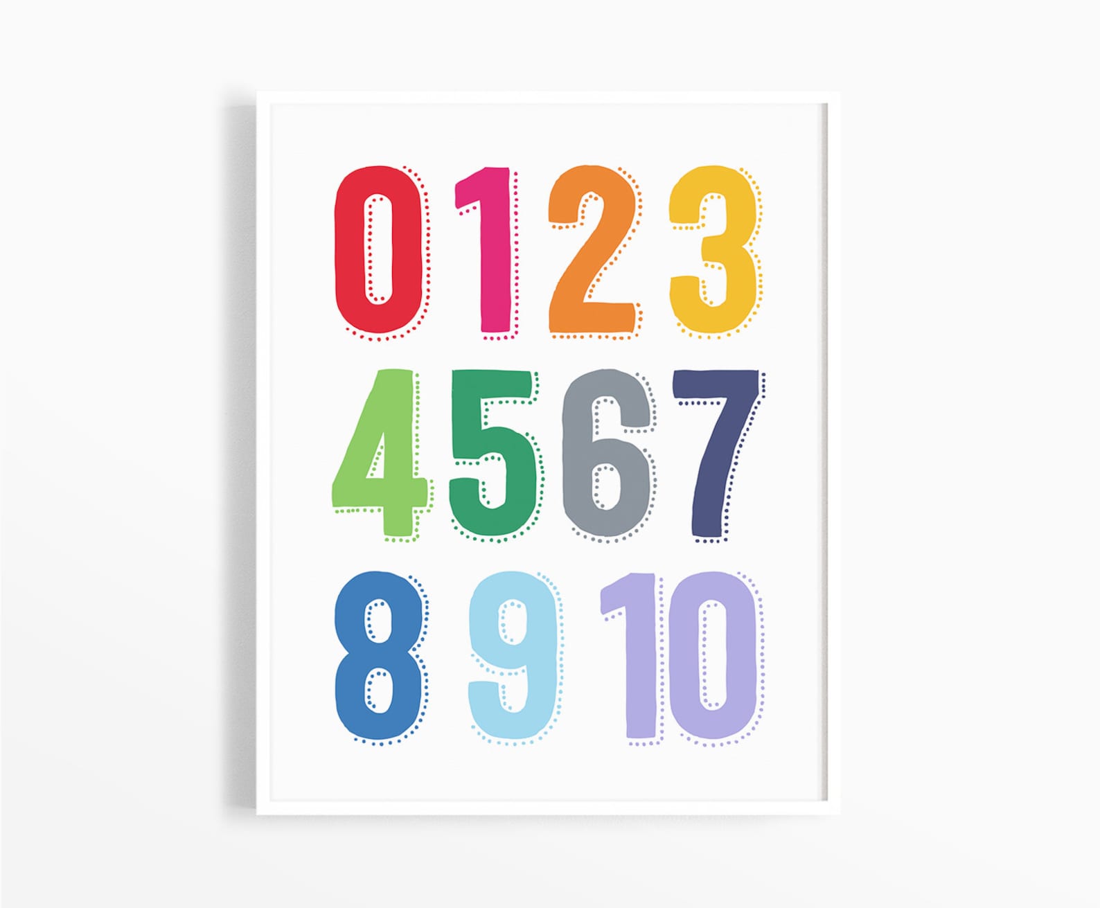 Alphabet Numbers Rainbow Art Print Instant Download Nursery | Etsy