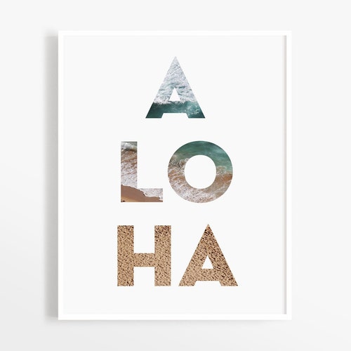 Aloha Printable Wall Art Print Digital Download Pink Floral - Etsy