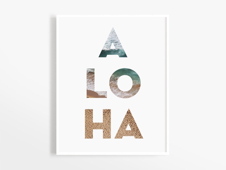 Aloha Art Print Aloha Printable Hawaiian Wall Art Instant - Etsy