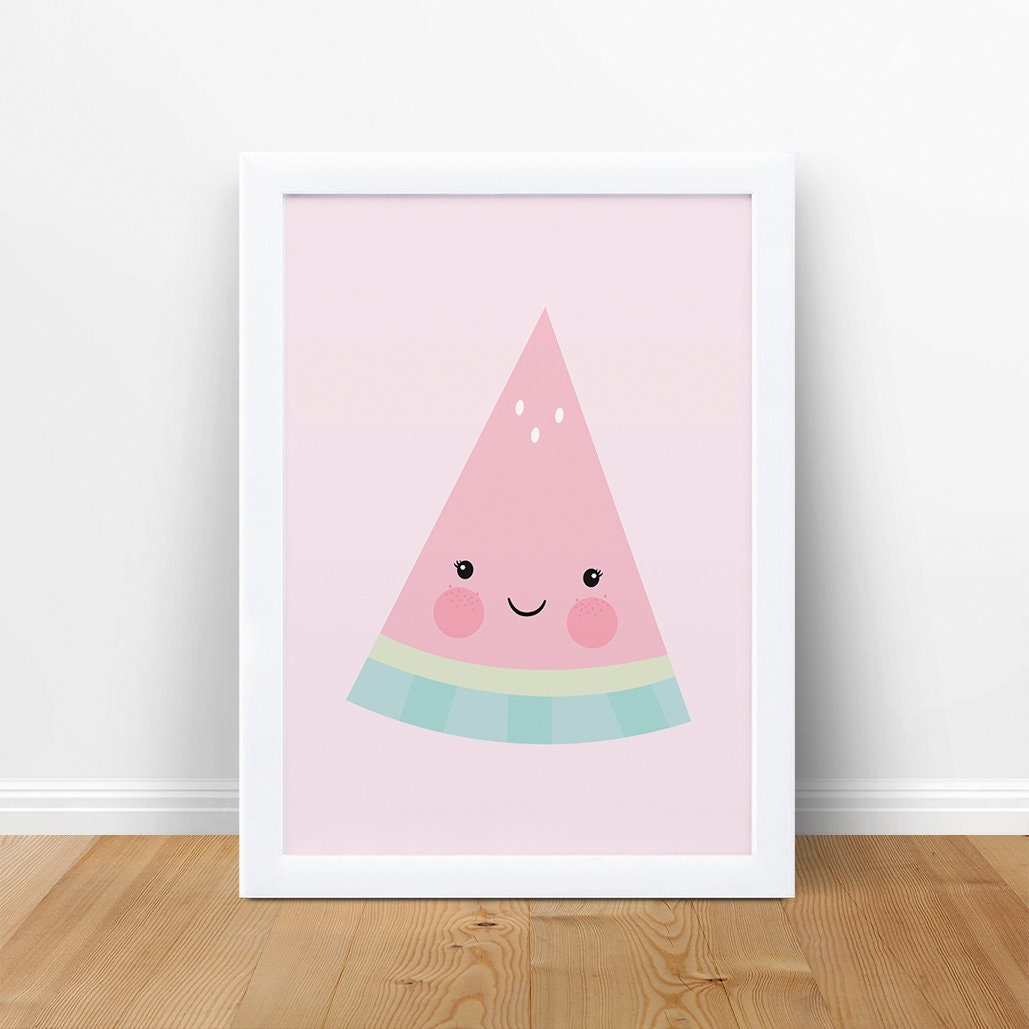Watermelon Art Print, Baby Girl Nursery, Printable Kids Decor, Nursery ...