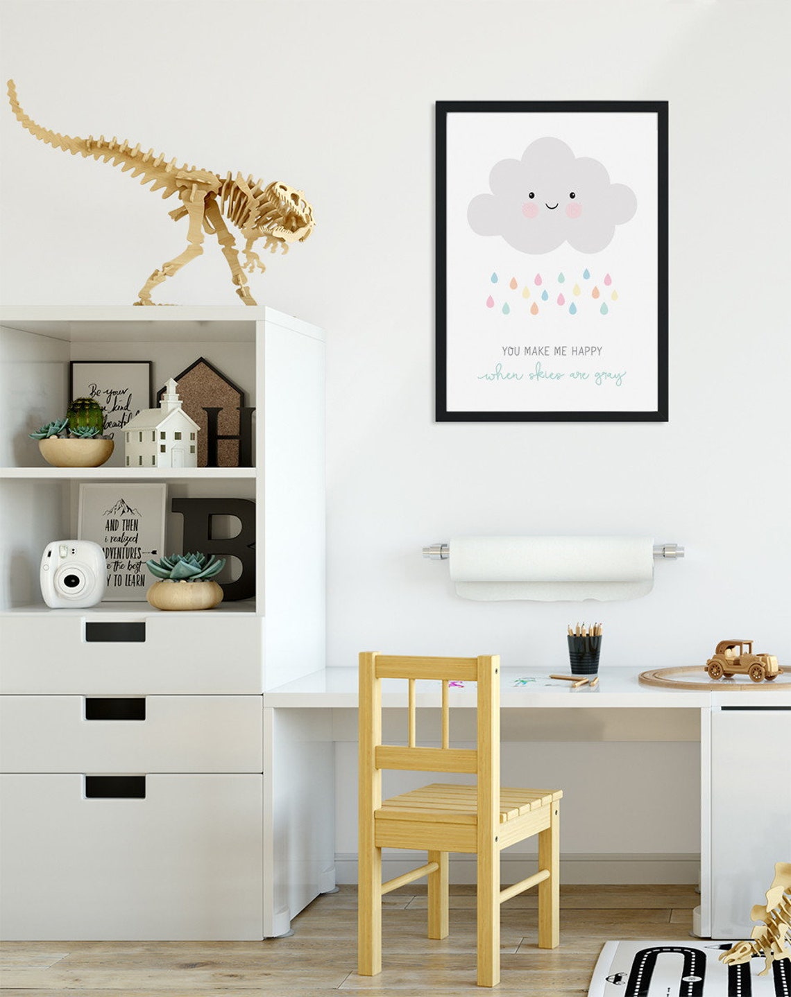 You Make Me Happy When Skies Are Gray Art Print, Nursery Art Print ...