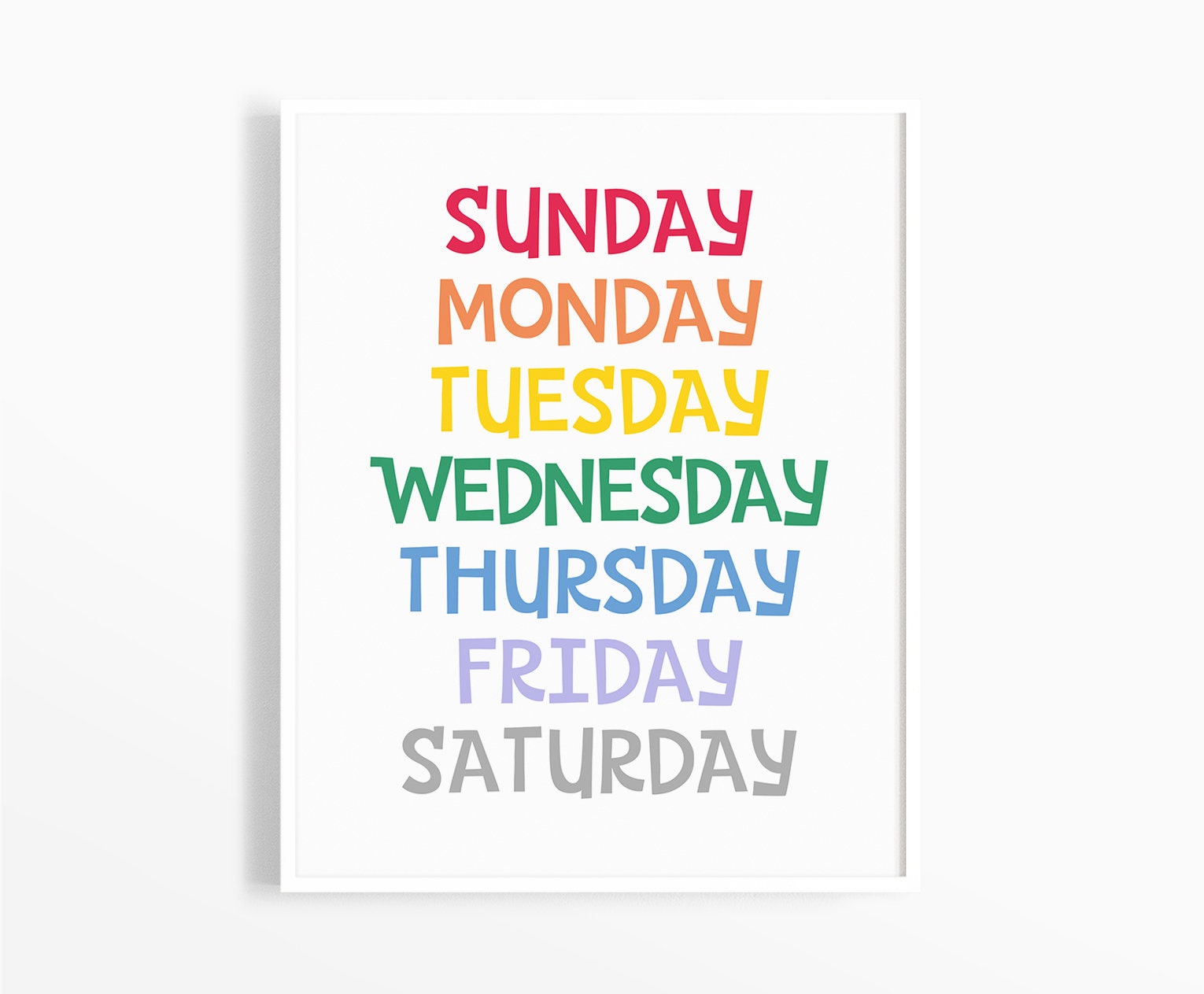 Alphabet Numbers Colors Days Art Print Instant Download | Etsy