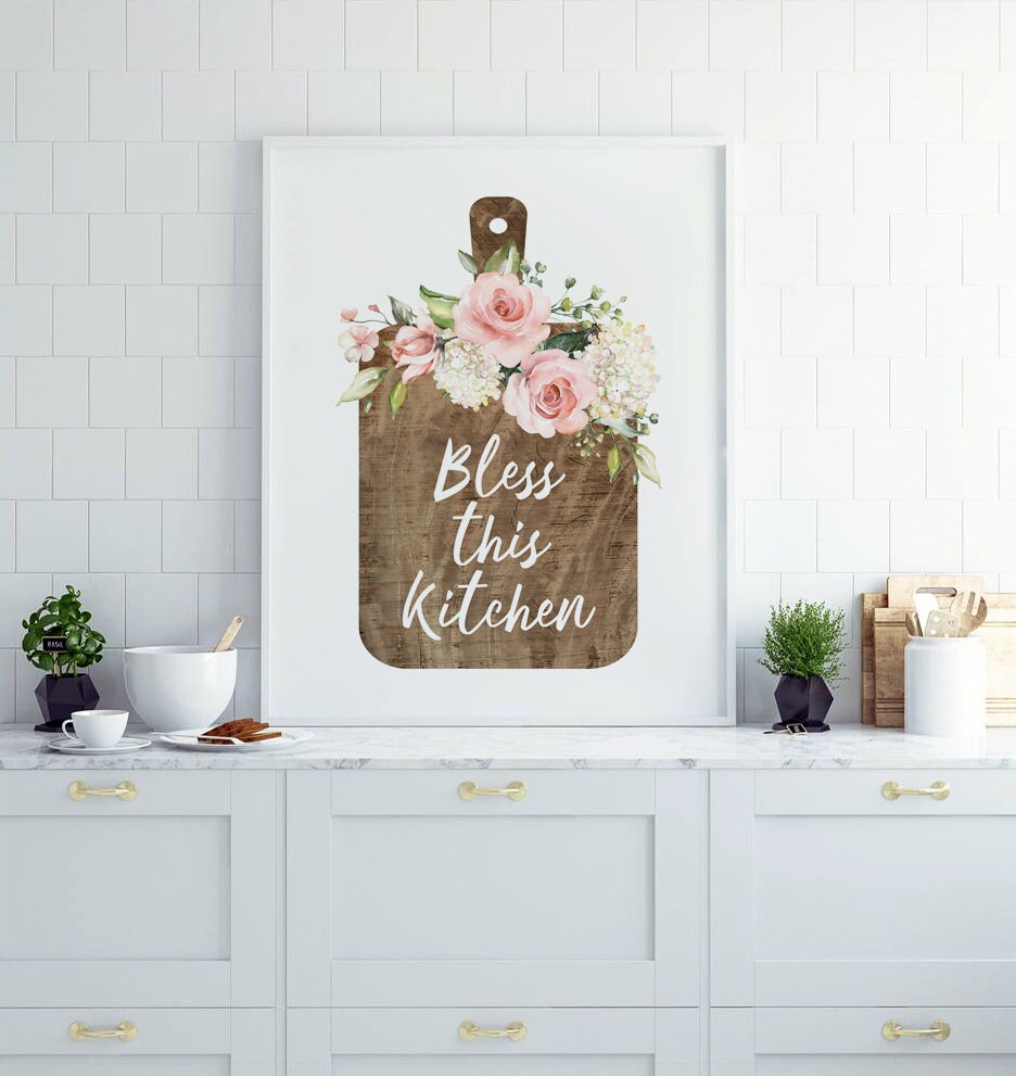 Bless This Kitchen Art Print Housewarming Gift Kitchen | Etsy