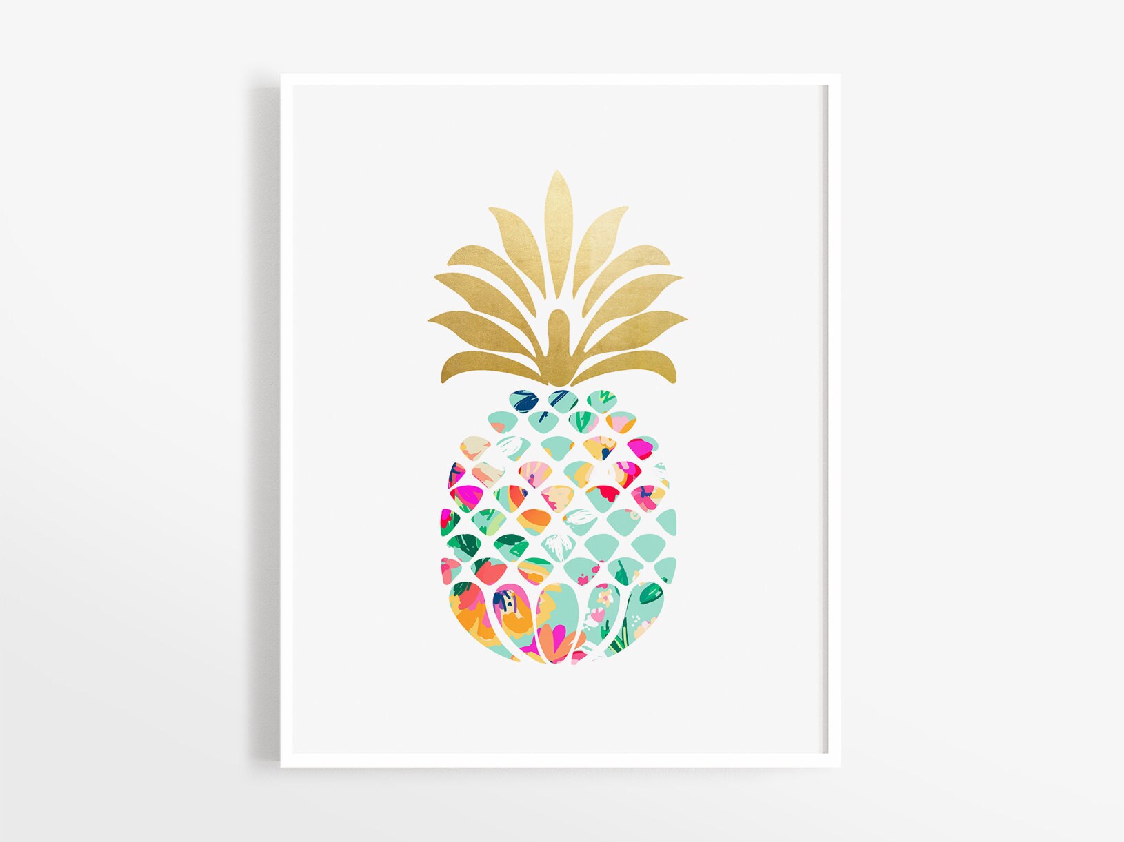 Pineapple Art Print Tropical Decor Botanical Print Kitchen | Etsy