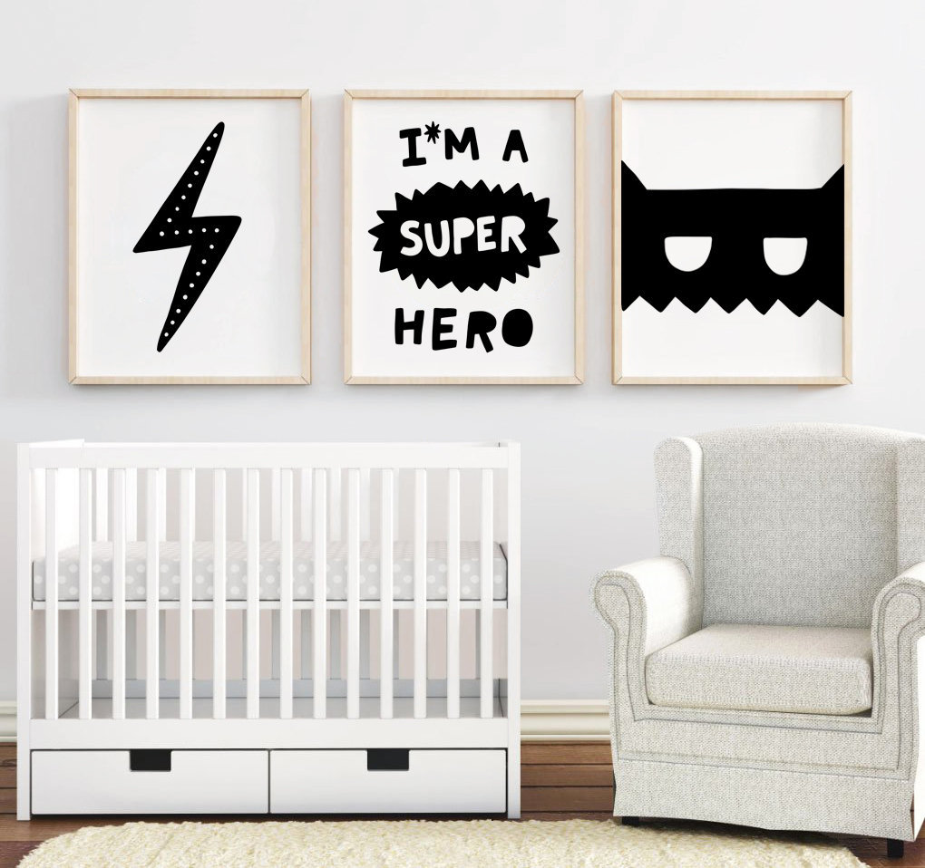 Superhero Prints Kids Room Decor Super Hero Kids Bedroom | Etsy