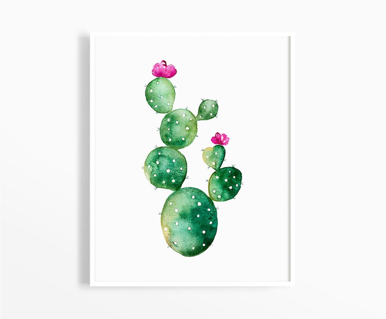 Cactus And Llama Art Print Cactus Wall Art Llama Art Print | Etsy