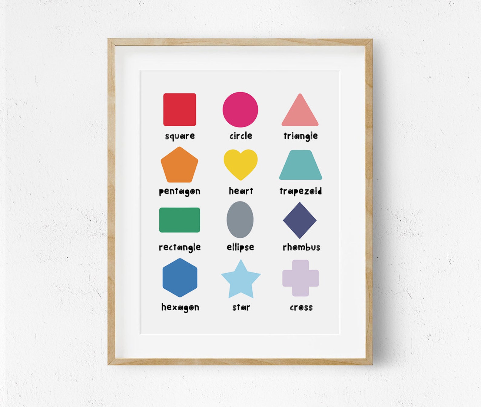 Alphabet Numbers Colors Days Shapes Art Print Instant - Etsy