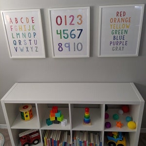 Alphabet Numbers Colors Days Art Print, Instant Download, Nursery Art ...