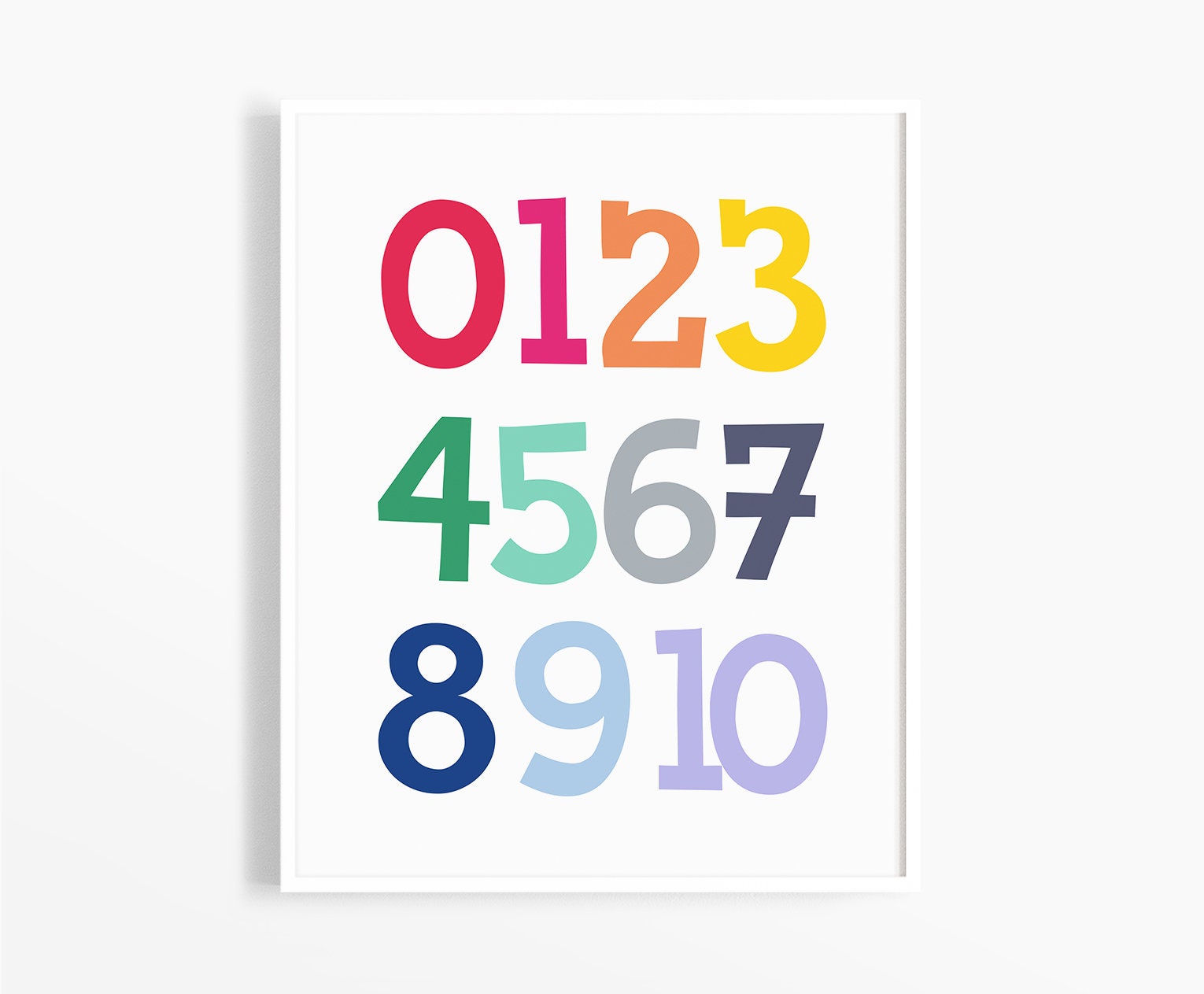 Alphabet Numbers and Colors Art Print Instant Download | Etsy