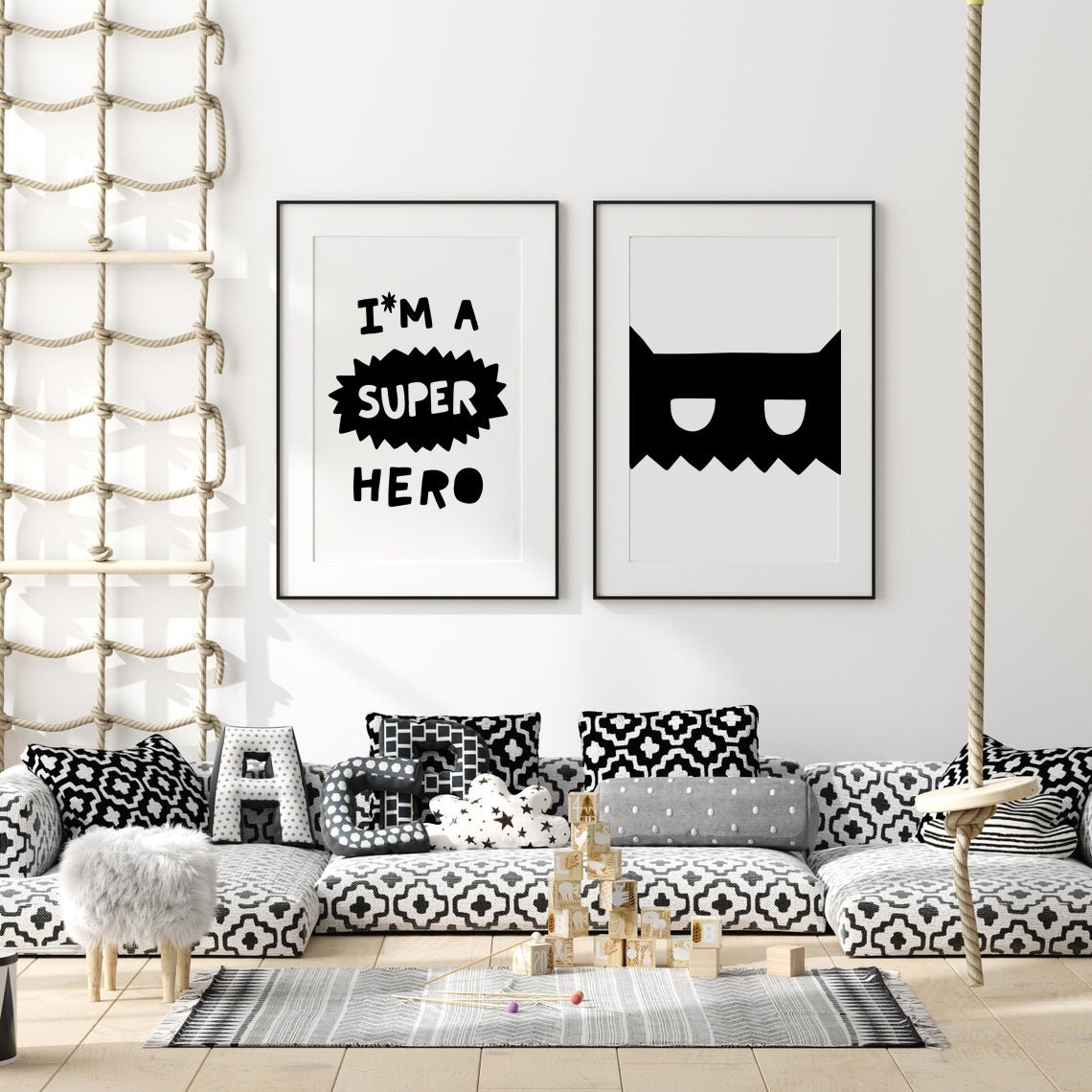 Superhero Prints Kids Room Decor Super Hero Kids Bedroom - Etsy