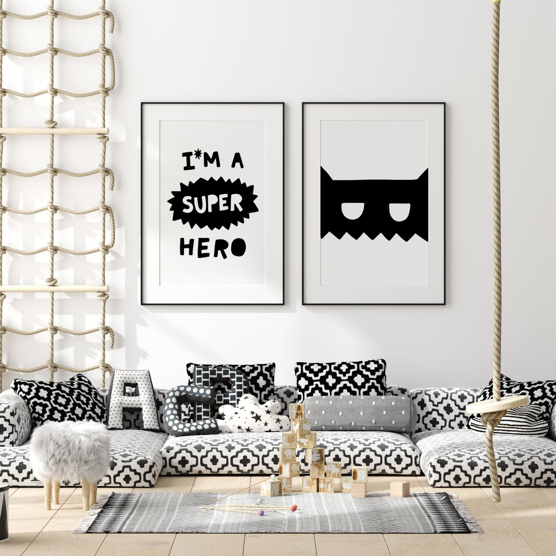 Superhero Prints Kids Room Decor Super Hero Kids Bedroom | Etsy