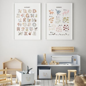 Animal Alphabet Print, Alphabet and Numbers Poster, Homeschool ...