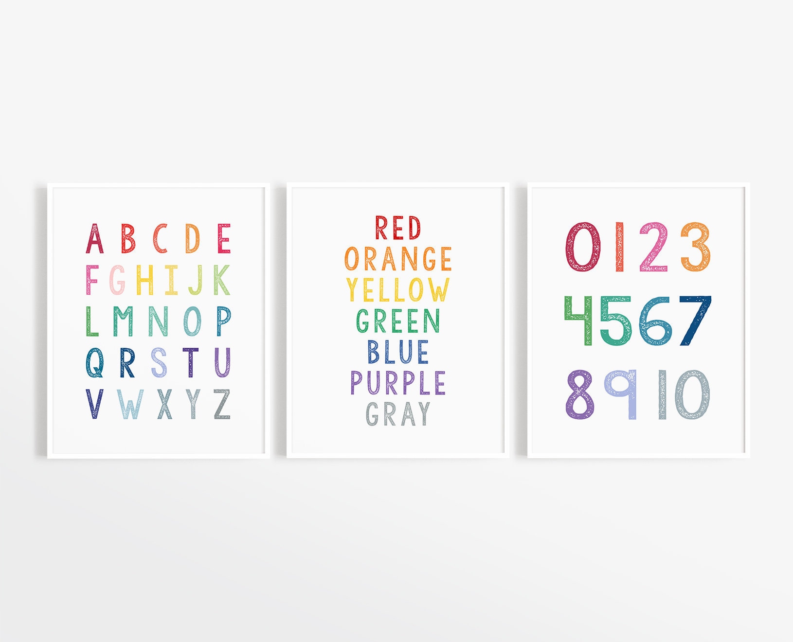 Alphabet Numbers And Colors Art Print Instant Download | Etsy