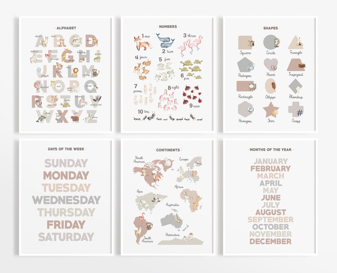 Homeschool Printables, Animal Alphabet Print, Bohemian Earthy ...