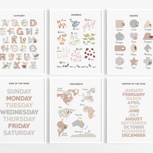 Homeschool Printables, Animal Alphabet Print, Bohemian Earthy ...