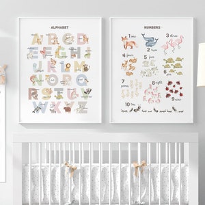 Animal Alphabet Print Alphabet and Numbers Poster Instant - Etsy