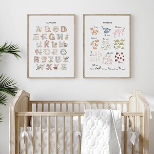 Animal Alphabet Print, Alphabet and Numbers Poster, Homeschool ...