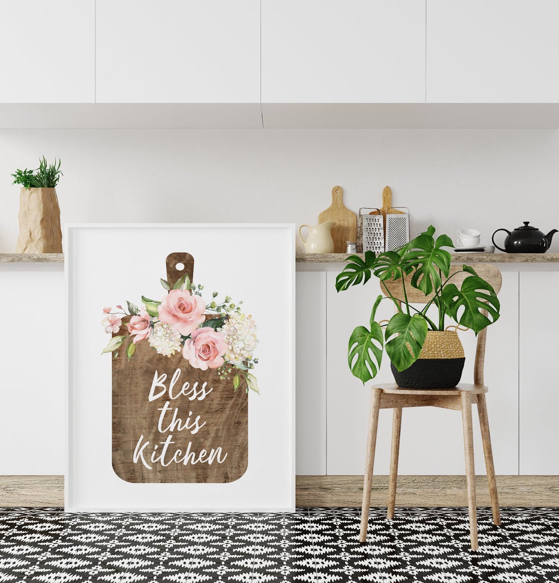 Bless This Kitchen Art Print Housewarming Gift Kitchen | Etsy