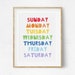 Alphabet Numbers Colors Days Shapes Art Print Instant - Etsy