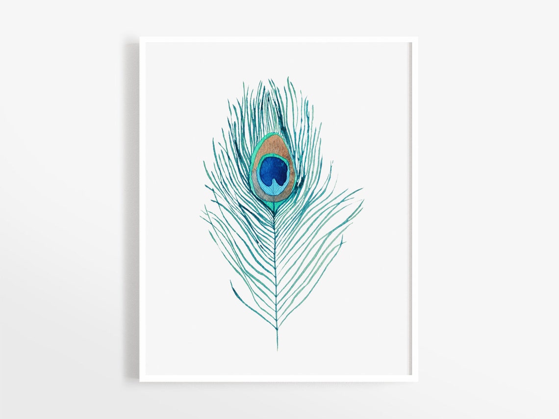 Peacock Feather Art Print Instant Download Peacock Feathers | Etsy