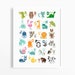 Animal Alphabet Print, Alphabet and Numbers Poster, Instant Download ...