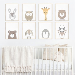 Animal Prints for Nursery, Neutral Nursery, Gender Neutral Nursery ...