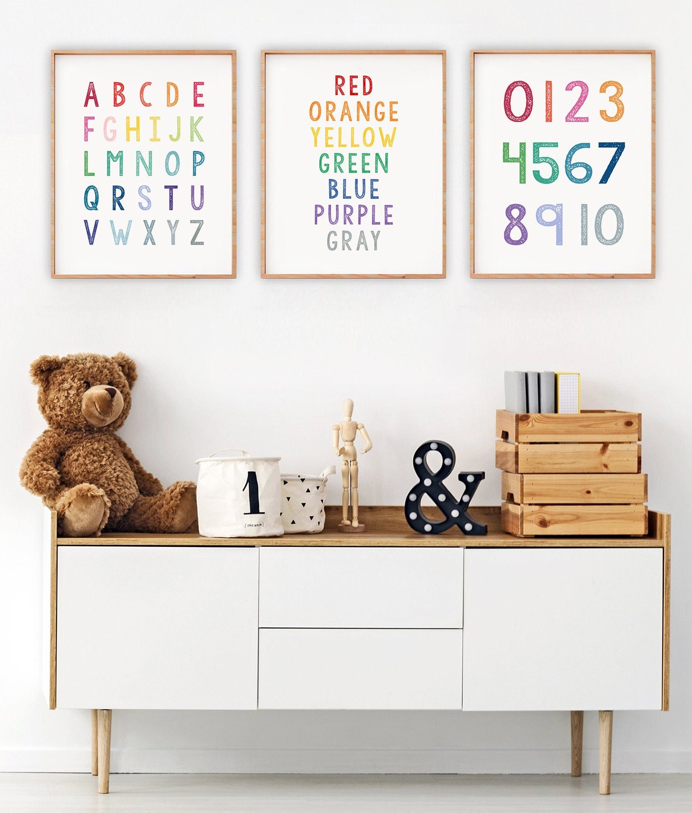Alphabet Numbers and Colors Art Print Instant Download - Etsy