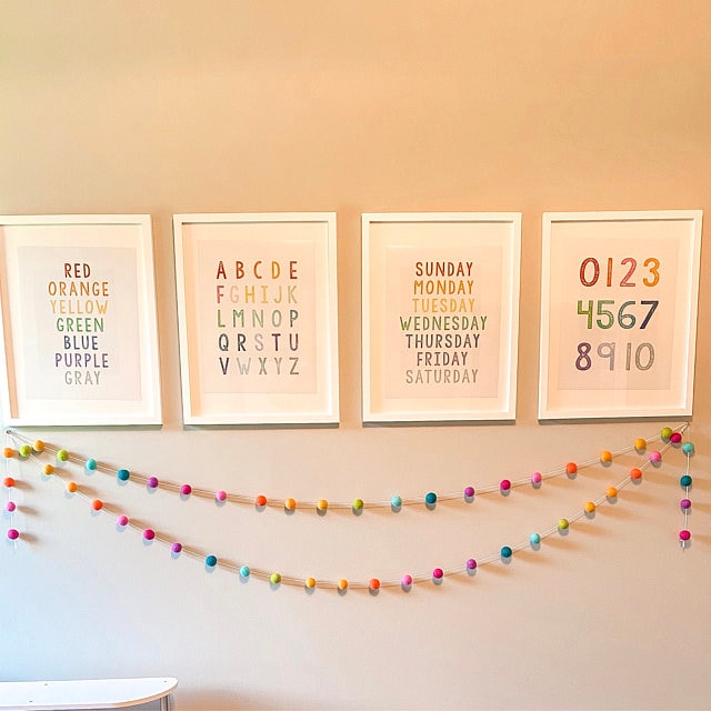 Alphabet Numbers Colors Days Art Print Instant Download - Etsy Canada