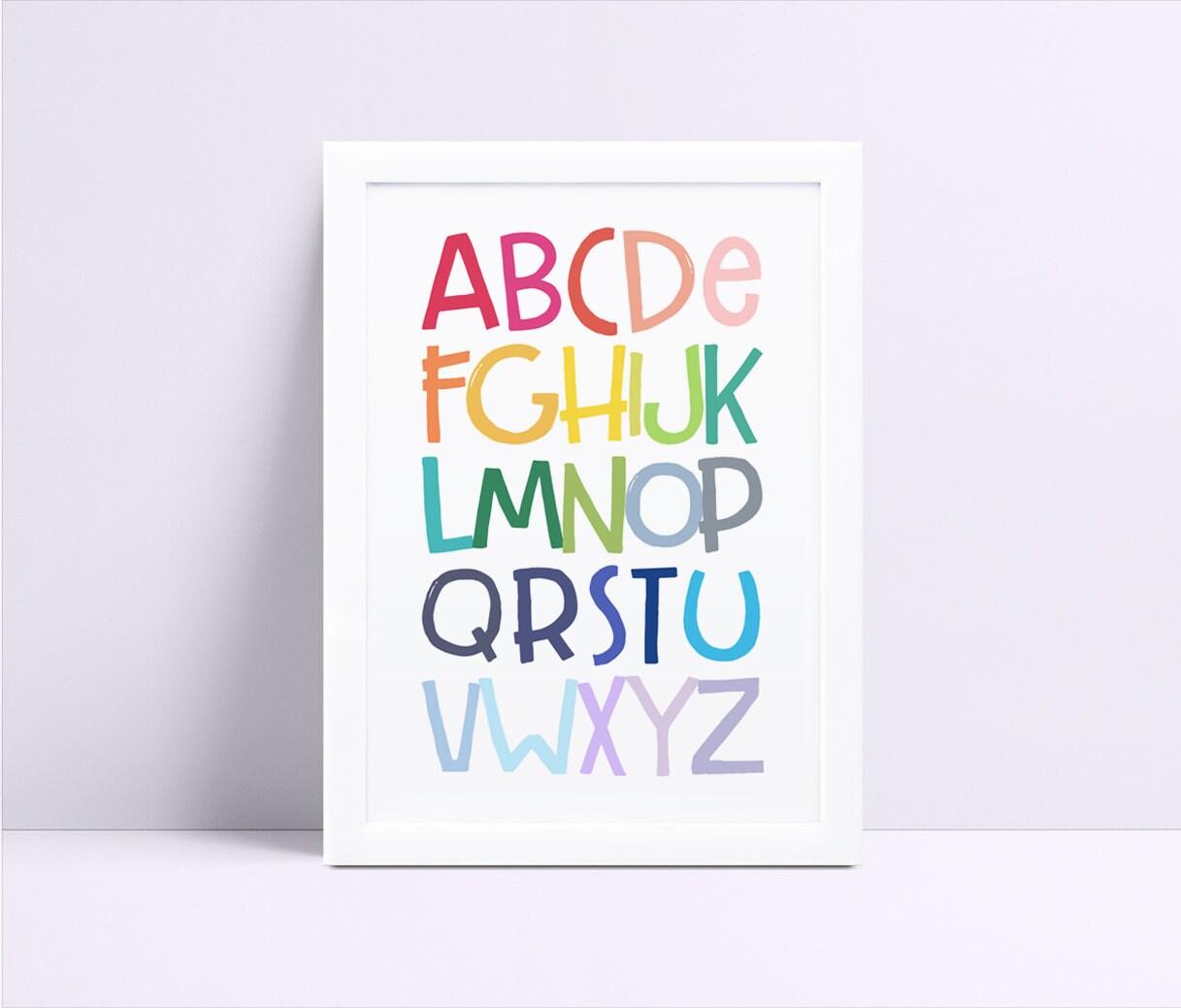 Alphabet and Numbers Art Print Instant Download Nursery Art | Etsy