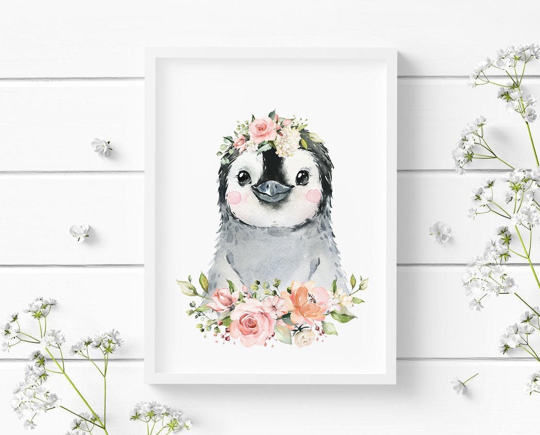 Watercolor Penguin, Arctic Animals Print, Nursery Wall Art, Penguin ...