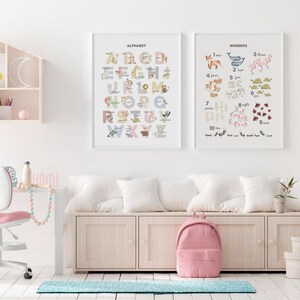 Animal Alphabet Print Alphabet and Numbers Poster Instant - Etsy