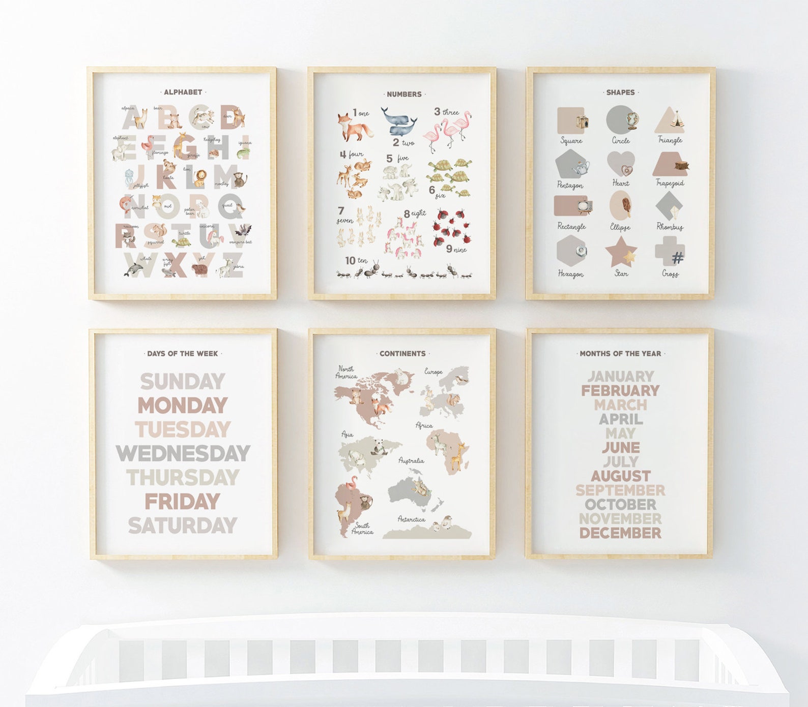 Homeschool Printables, Animal Alphabet Print, Bohemian Earthy ...