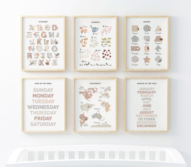 Homeschool Printables Animal Alphabet Print Bohemian Earthy | Etsy