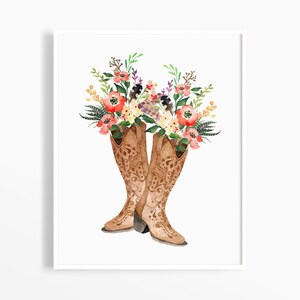 Cowboy Boots Art Print, Instant Download, Western Art Print, Boho Chic ...