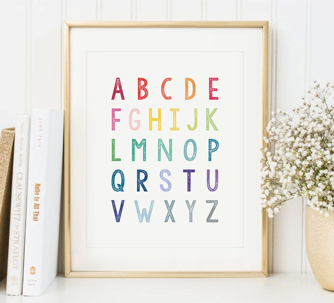 Alphabet Art Print Art Print Instant Download Nursery Art - Etsy