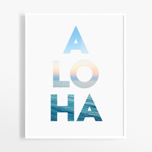 Aloha Art Print Aloha Printable Hawaiian Wall Art Instant | Etsy