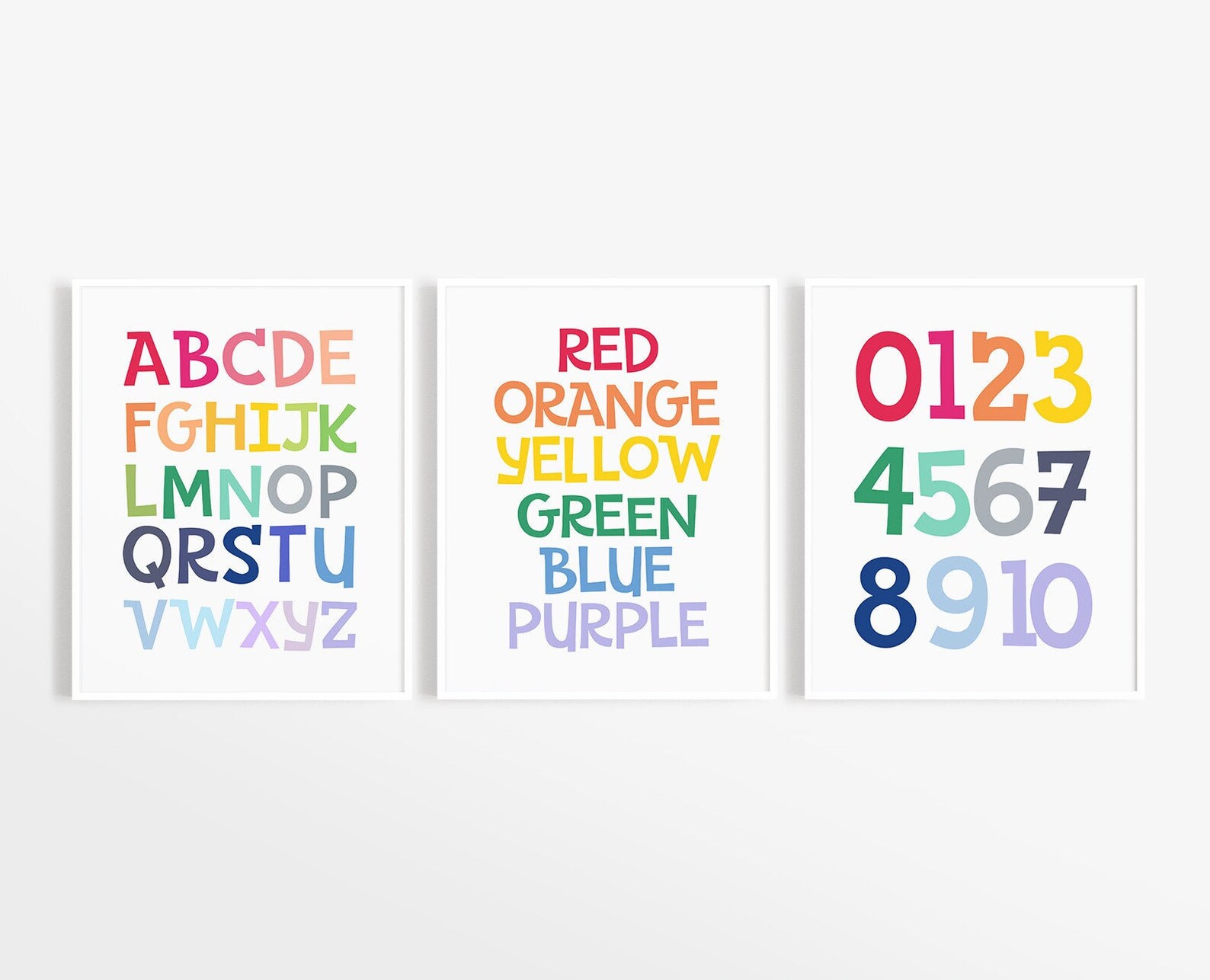 Alphabet Numbers and Colors Art Print Instant Download | Etsy