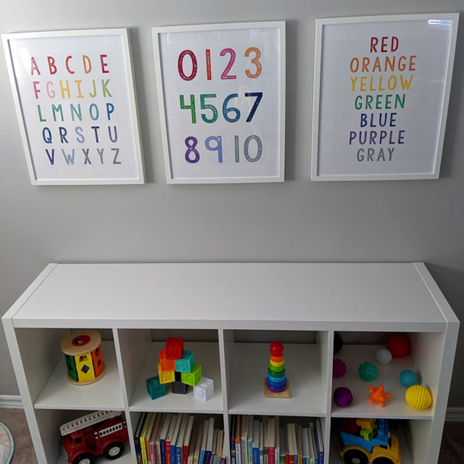 Alphabet Numbers and Colors Art Print Instant Download | Etsy