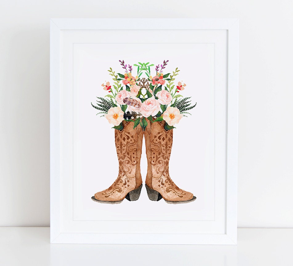 Cowboy Boots Art Print Instant Download Western Print - Etsy