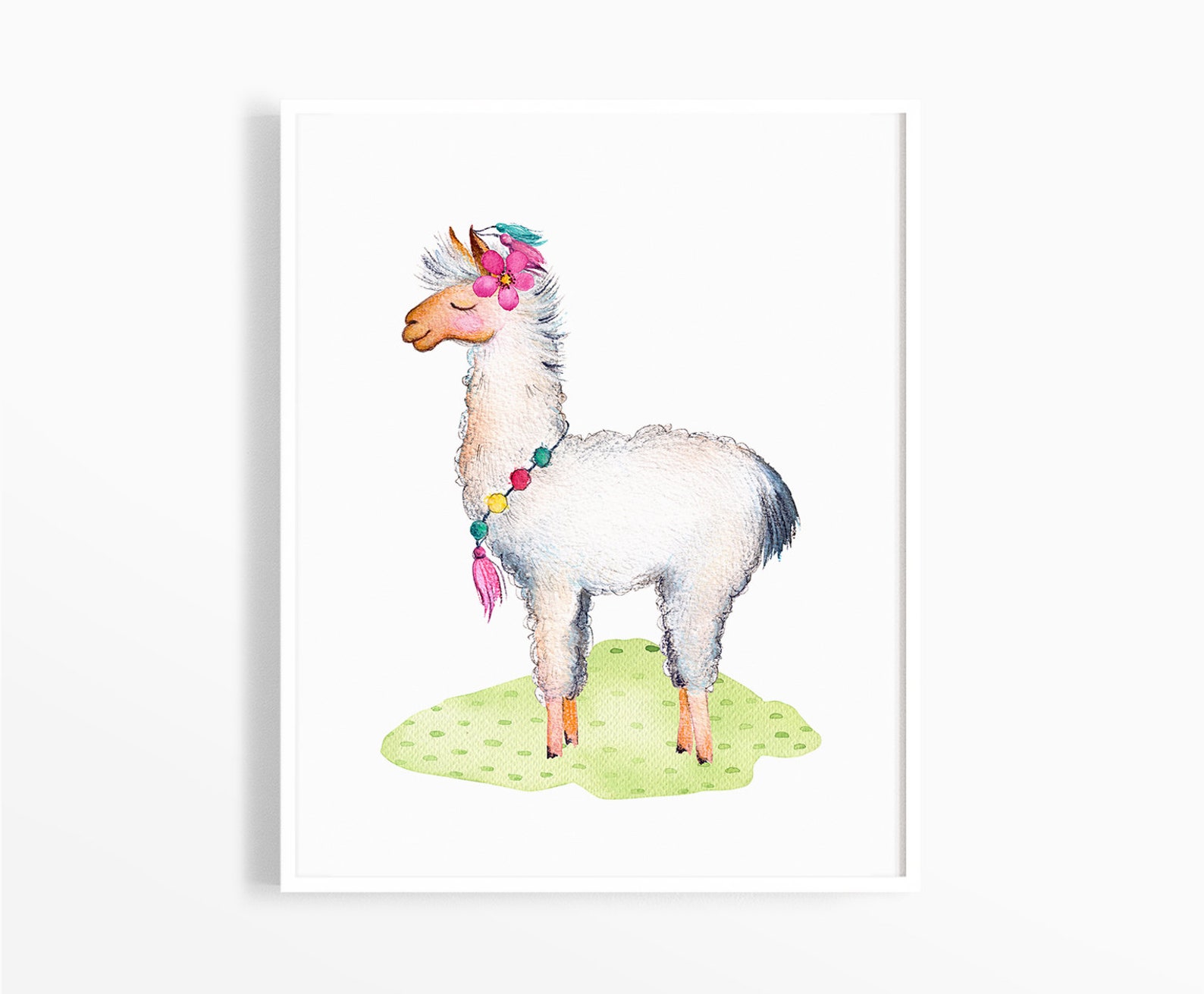 Cactus And Llama Art Print Cactus Wall Art Llama Art Print | Etsy