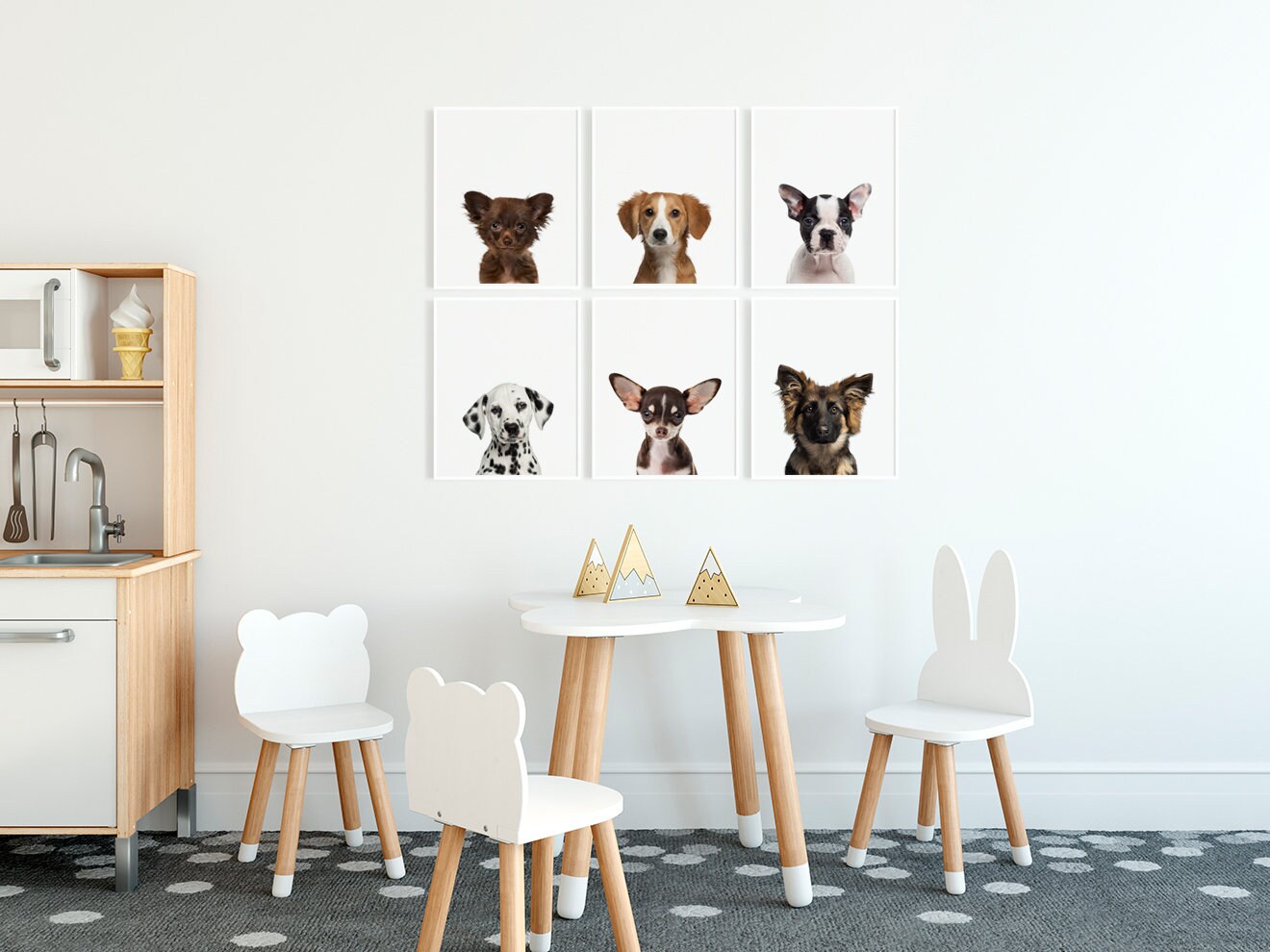 Puppy Dog Prints, Nursery Puppy Print, Animal Nursery Art, Baby Animal ...