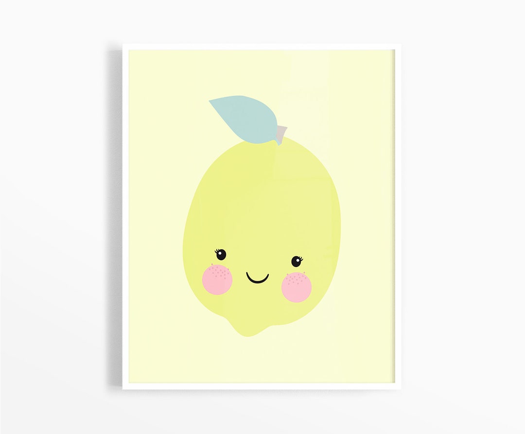 Lemon Art Print, Baby Girl Nursery, Nursery Printable Wall Art, Fruits ...