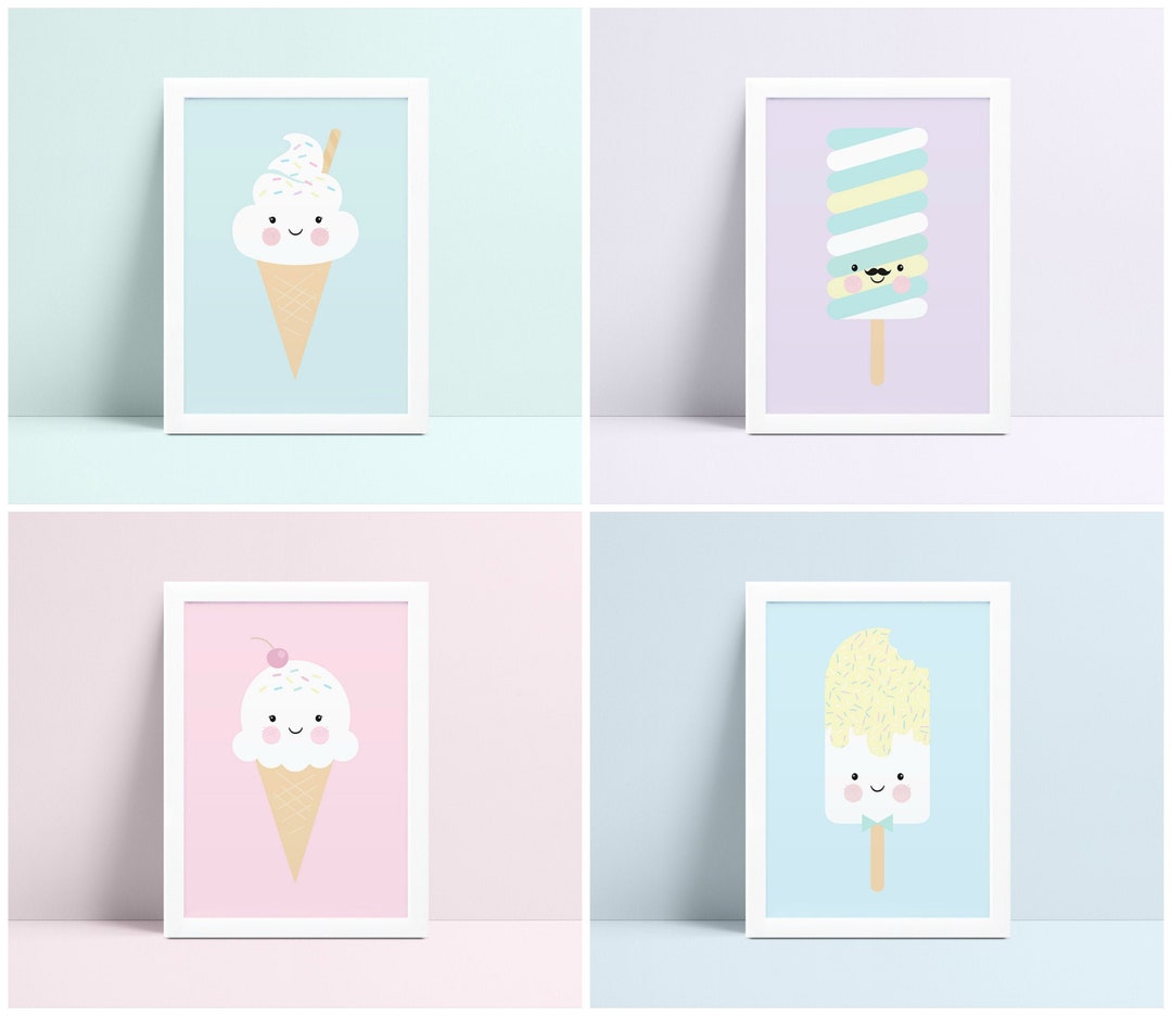 Ice Cream Prints, Printable Wall Art, Nursery Wall Decor, Comfort ...