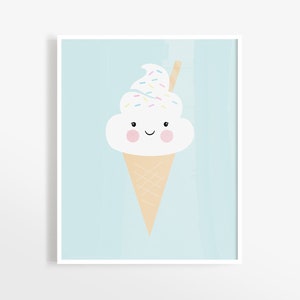 Ice Cream Prints, Printable Wall Art, Nursery Wall Decor, Comfort ...
