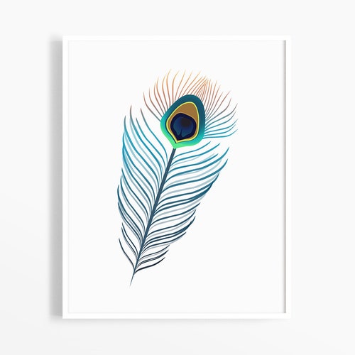 Peacock Feather Art Print Instant Download Peacock Feathers - Etsy