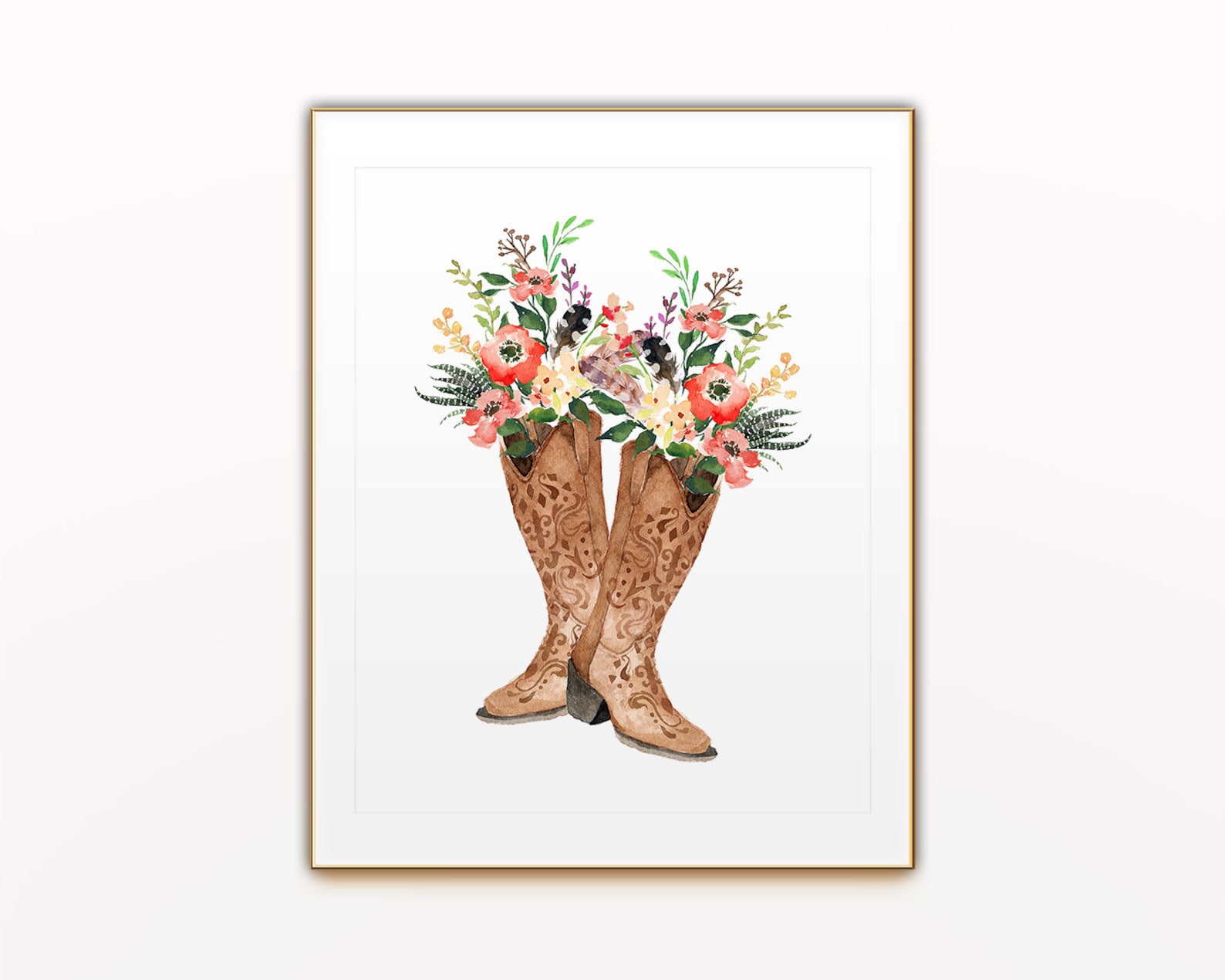 Cowboy Boots Art Print Instant Download Western Print | Etsy