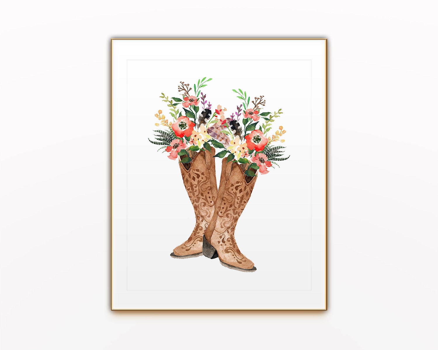 Cowboy Boots Art Print Instant Download Western Print | Etsy